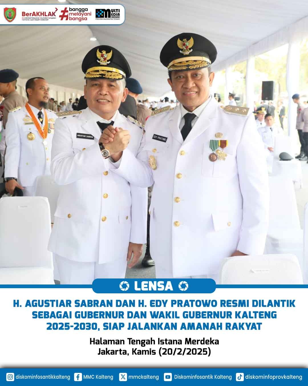 Berita Dislutkan H. Agustiar Sabran dan H. Edy Pratowo Resmi Dilantik sebagai Gubernur dan Wakil ...